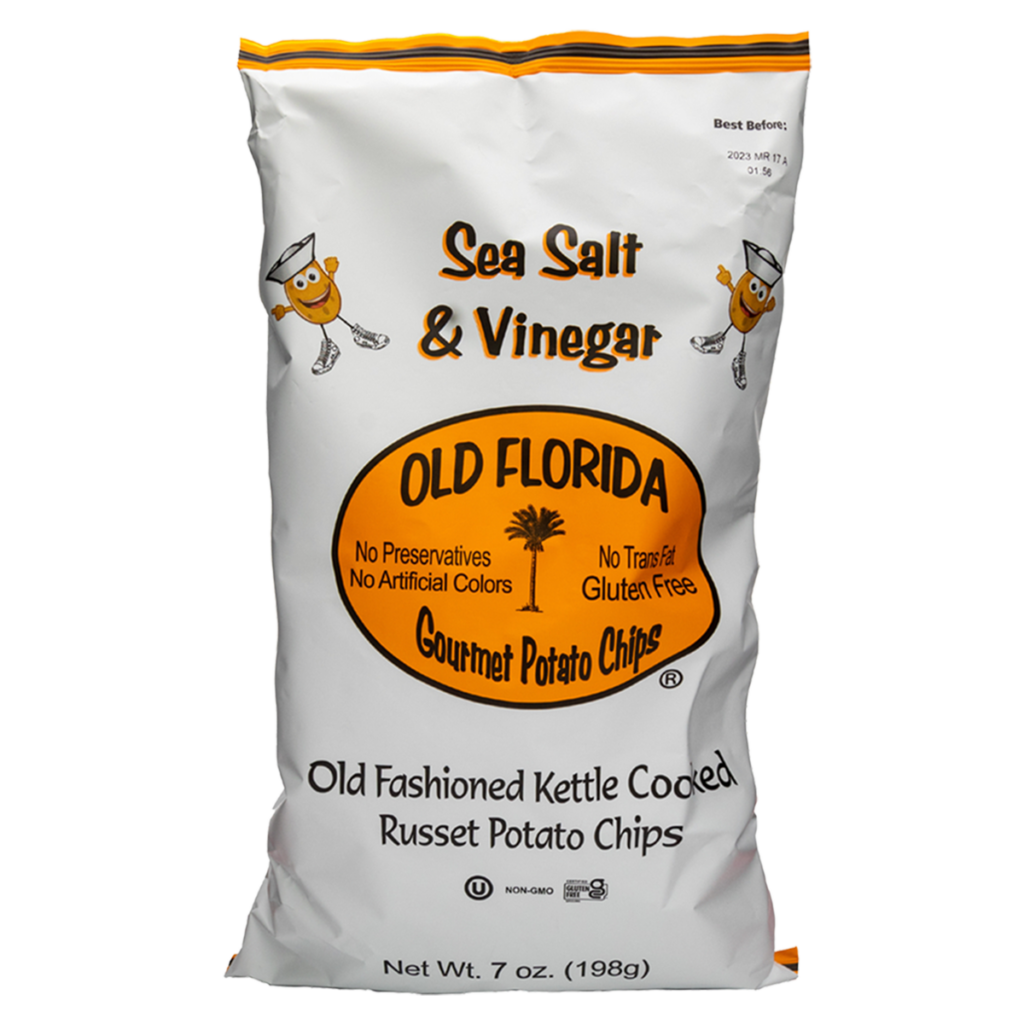 Sea Salt & Vinegar Potato Chips - 7 oz - Old Florida Gourmet Products